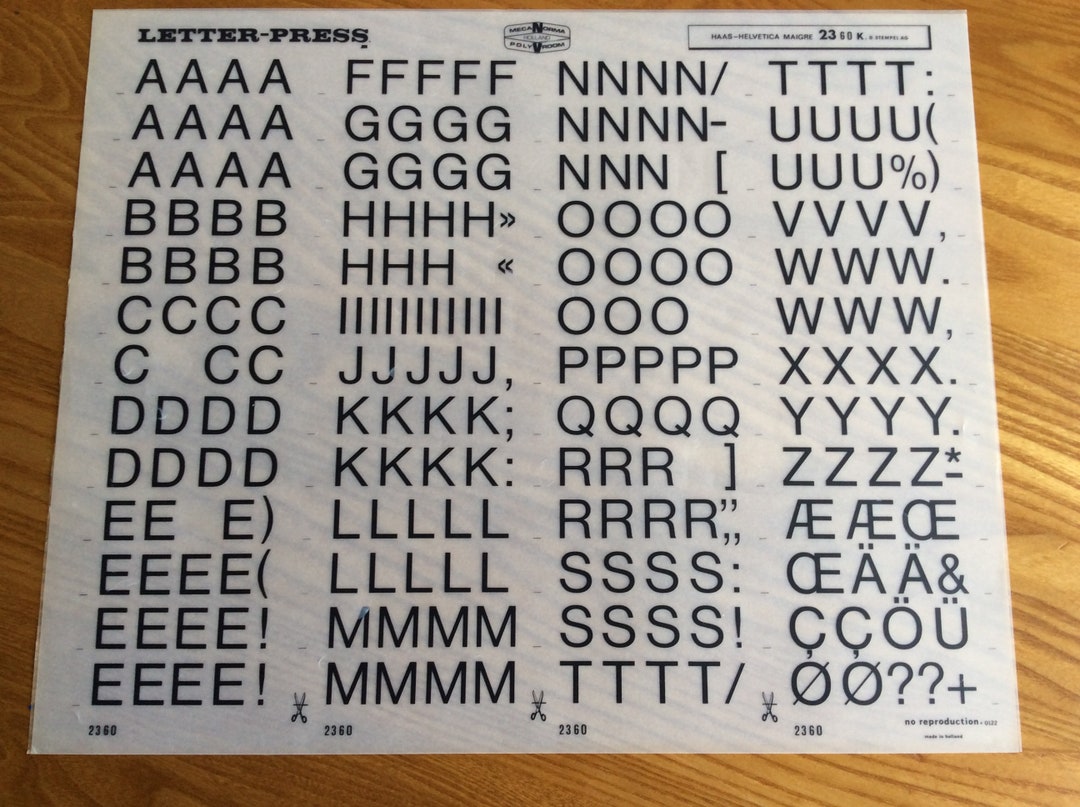Prensa de letras de transferencia en seco vintage Mecanorma Polyvroom ...