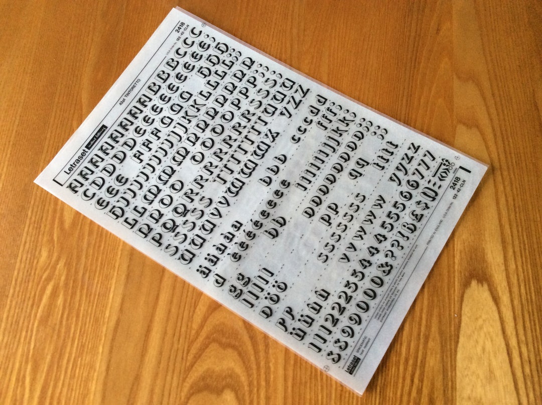Vintage Letraset Dry Transfer Instant Lettering Sheet 2418 42pt ...