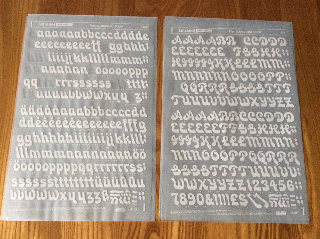 Vintage Letraset Dry Transfer White Instant Lettering Sheet - Etsy