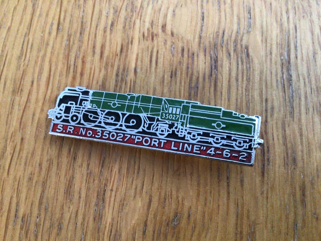 Vintage Train Locomotive Pin Badge Enamel Railway Interest S.R. 35027 ...
