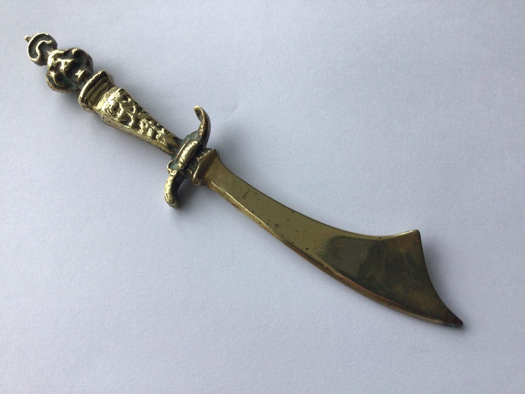 Vintage Brass Miniature Medieval Sword Letter Opener Page Marker Page ...