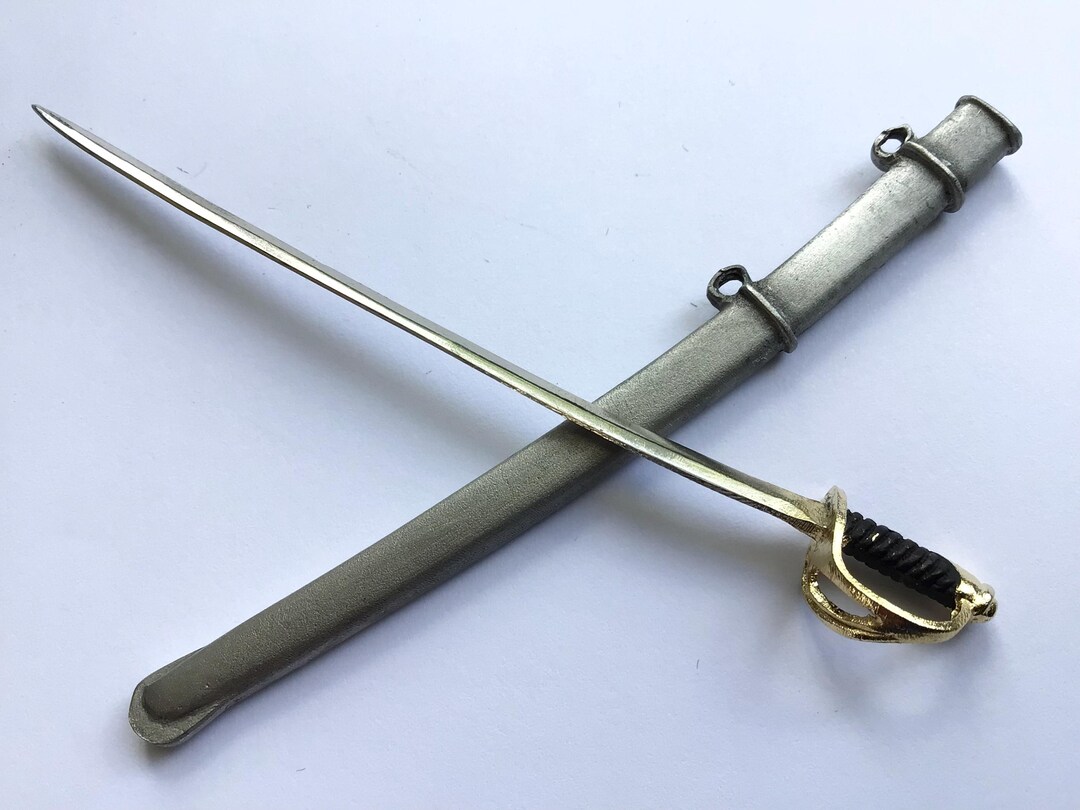 Vintage Tiny Metal Small General Custer Oriental Influenced Sword ...