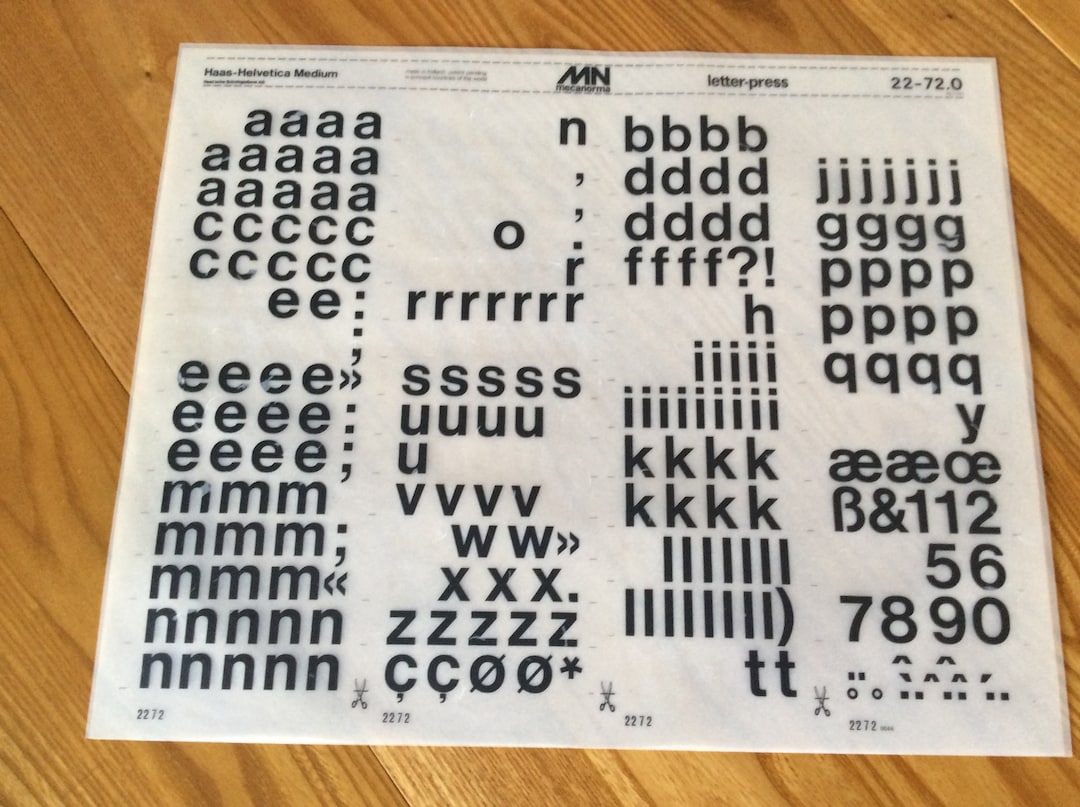 Vintage Dry Transfer Letter Press Mecanorma Polyvroom Haas Helvetica ...