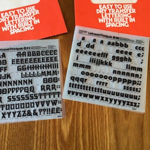 Vintage Letraset Dry Transfer Instant Lettering Sheet Printpak - Etsy
