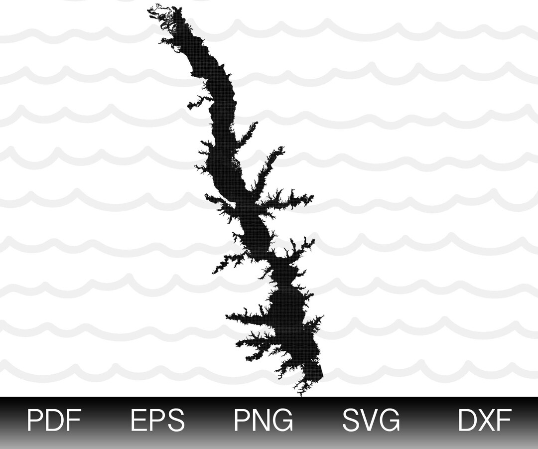 Toledo Bend Reservoir Map Shape Instant Download EPS SVG DXF Toledo ...
