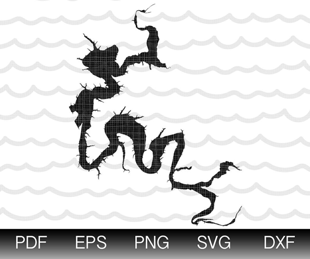 Green River Lake Kentucky Lake Map Shape Instant Download EPS SVG PNG ...