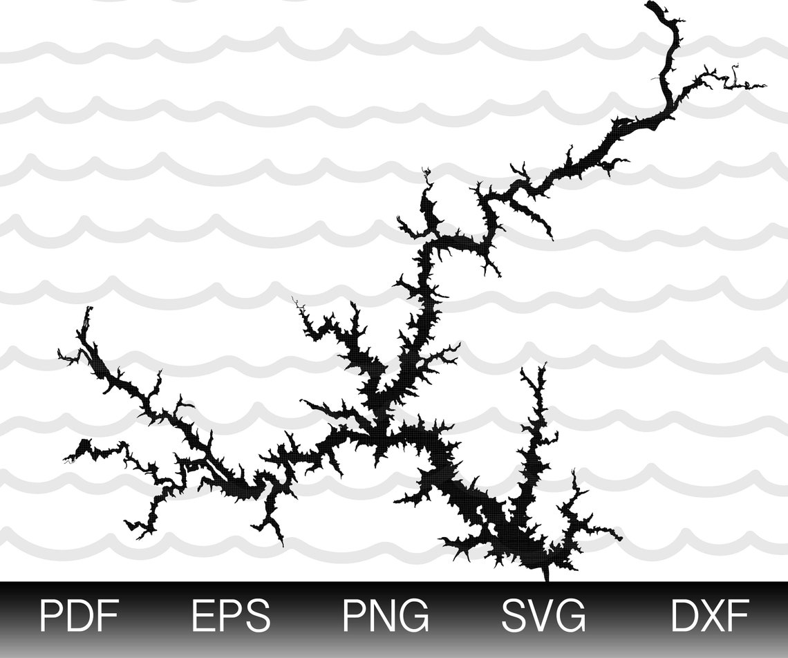 Lake Sinclair Map Shape Instant Download EPS SVG DXF Sinclair | Etsy