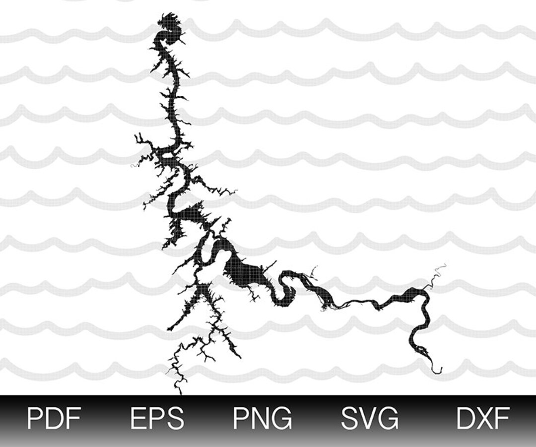 Tellico Lake Map Shape Instant Download EPS SVG DXF Lake Tellico Tn ...