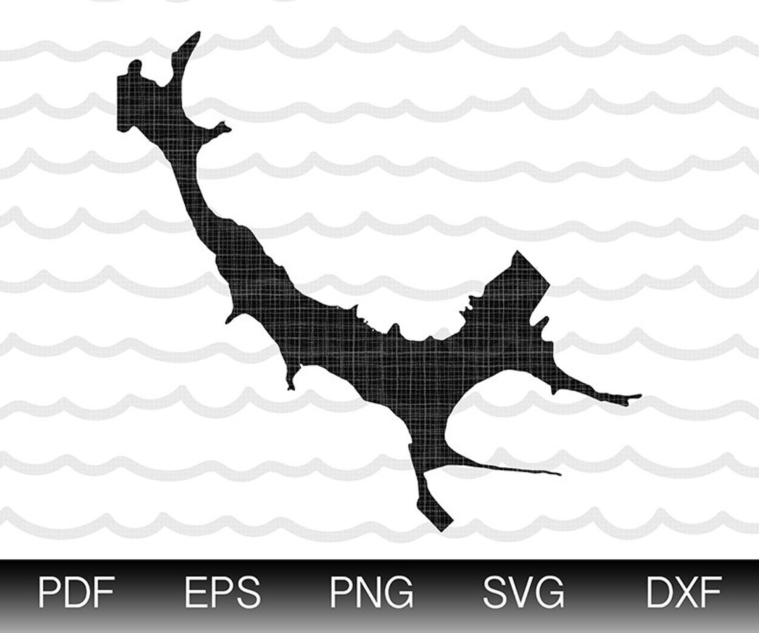 Treasure Lake Map Shape Instant Download Eps SVG DXF Lake Treasure Lake ...