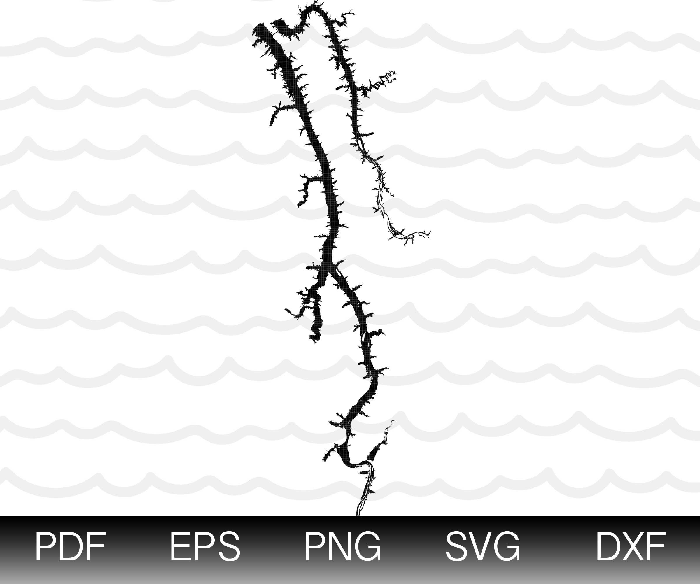 Kentucky and Barkley Lake Map Shape Instant Download EPS SVG DXF Lake ...