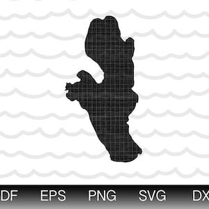 Burt Lake Map Shape Instant Download EPS SVG DXF Lake Burt Lake Digital ...