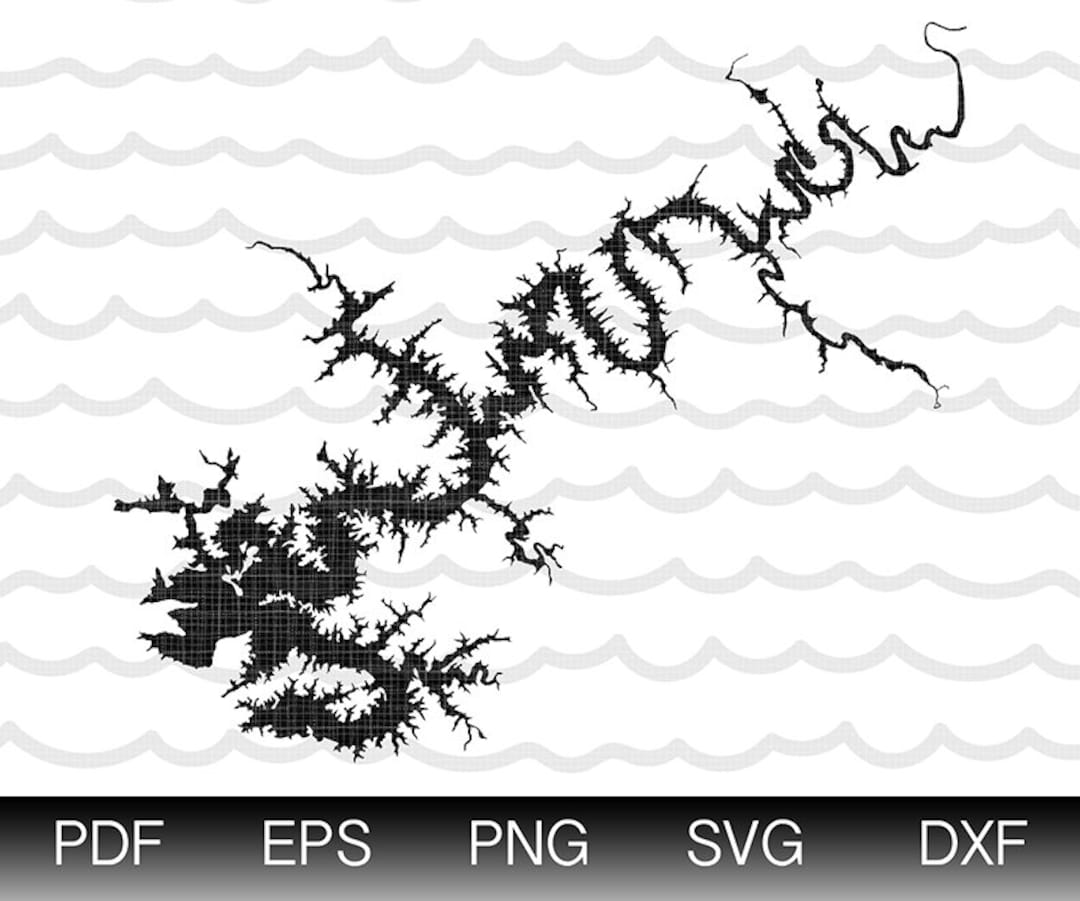 Lake Wedowee Alabama Map Shape Instant Download EPS SVG DXF Lake ...