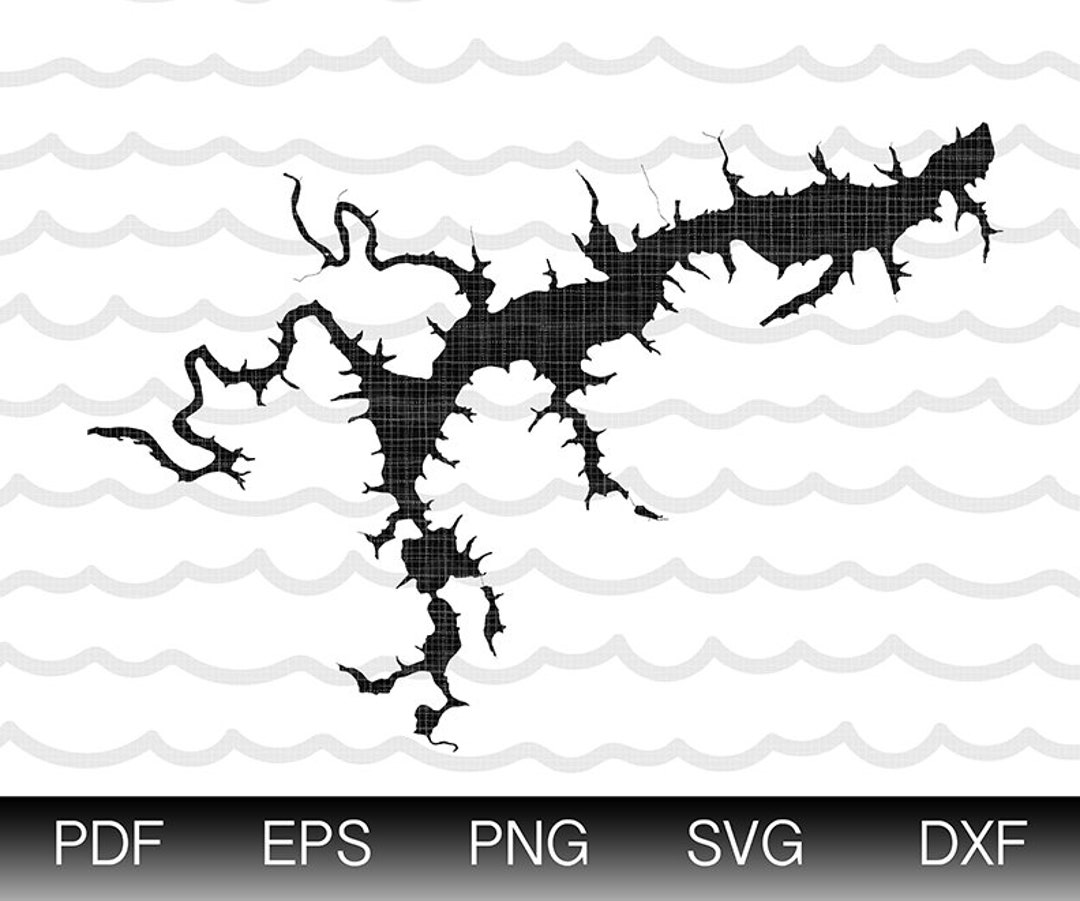 W Kerr Scott Lake Map Shape Instant Download EPS SVG DXF Lake W Kerr ...