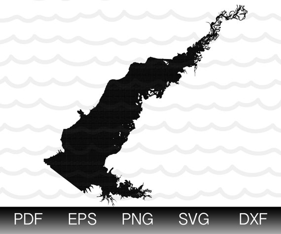 Ross Barnett Reservoir Mississippi Map Shape Instant Download | Etsy