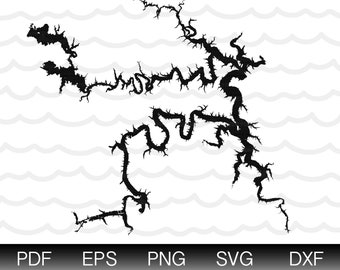 Lake Sinclair Map Shape Instant Download EPS SVG DXF Sinclair | Etsy