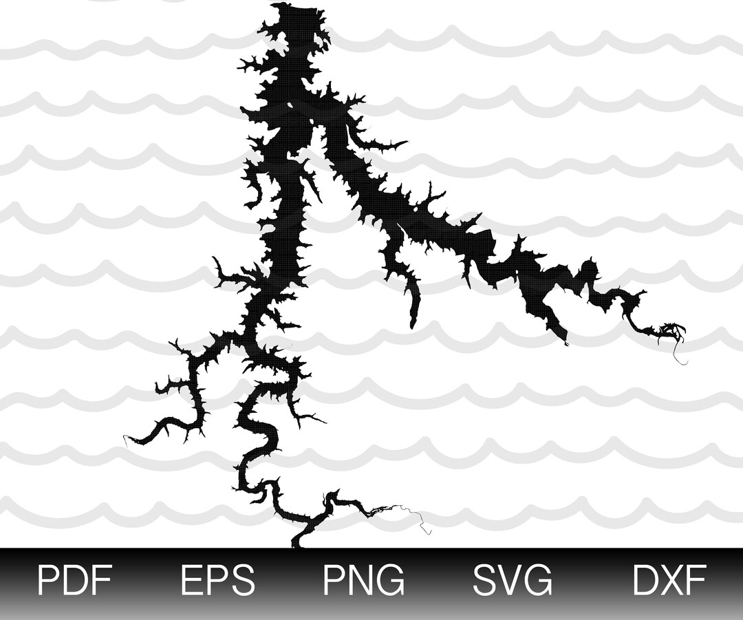 Stockton Lake Map Shape Instant Download EPS SVG DXF Lake Stockton Mo ...