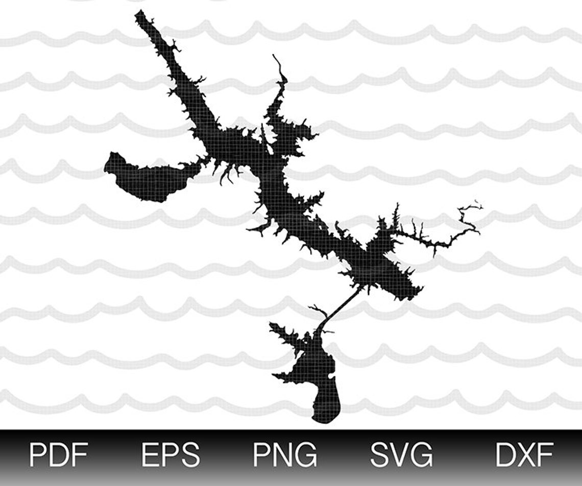Jordan Lake Map Shape Instant Download EPS SVG DXF Lake Jordan Digital ...