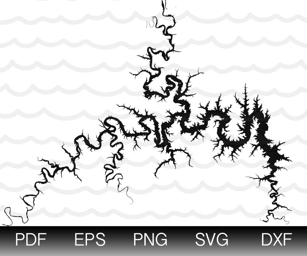 Table Rock Lake Map Shape Instant Download EPS SVG DXF Table Rock Lake ...