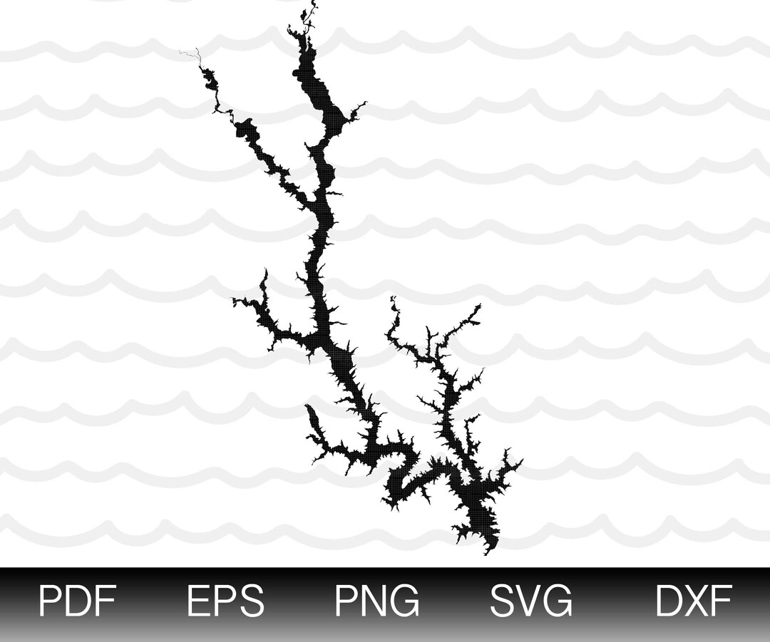 Lake Oconee Map Shape Instant Download EPS SVG DXF Lake Oconee Digital ...