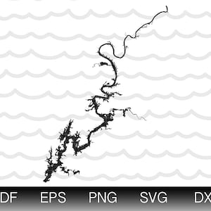 Logan Martin Lake Map Shape Instant Download EPS SVG DXF Lake Logan ...