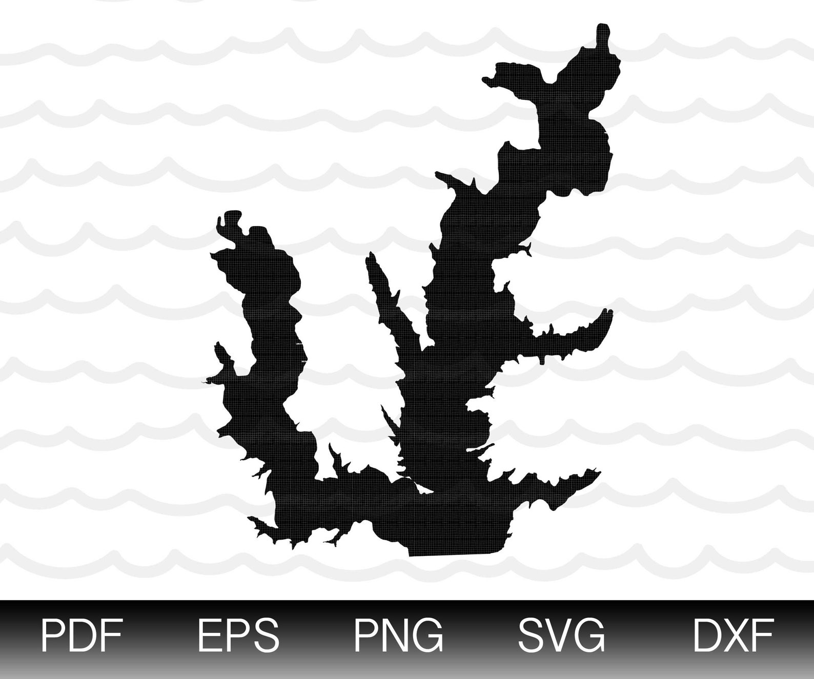 Lavon Lake Map Shape Instant Download EPS SVG DXF Lake Lavon - Etsy