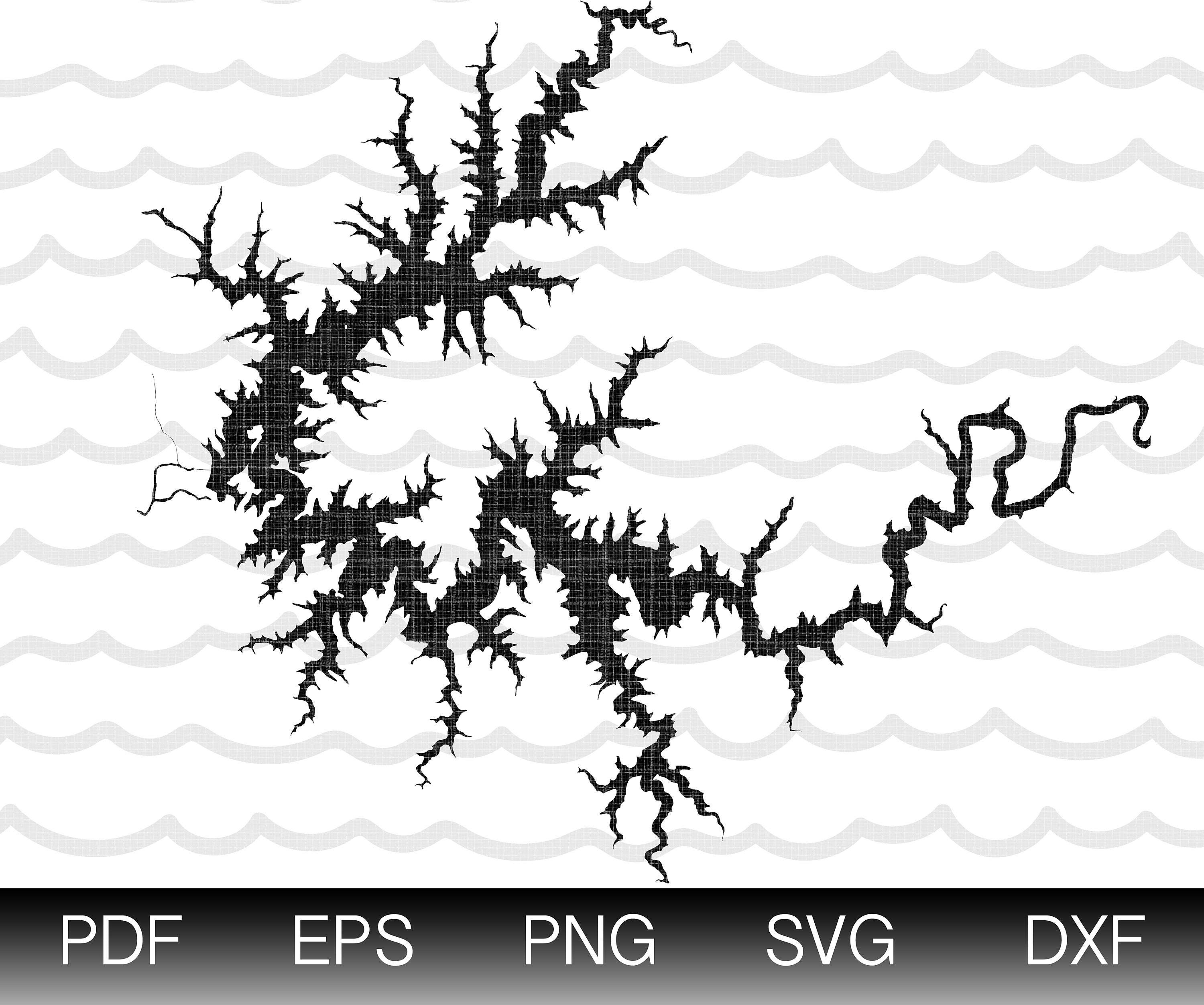Laurel River Lake Map Shape Instant Download EPS SVG DXF Lake | Etsy