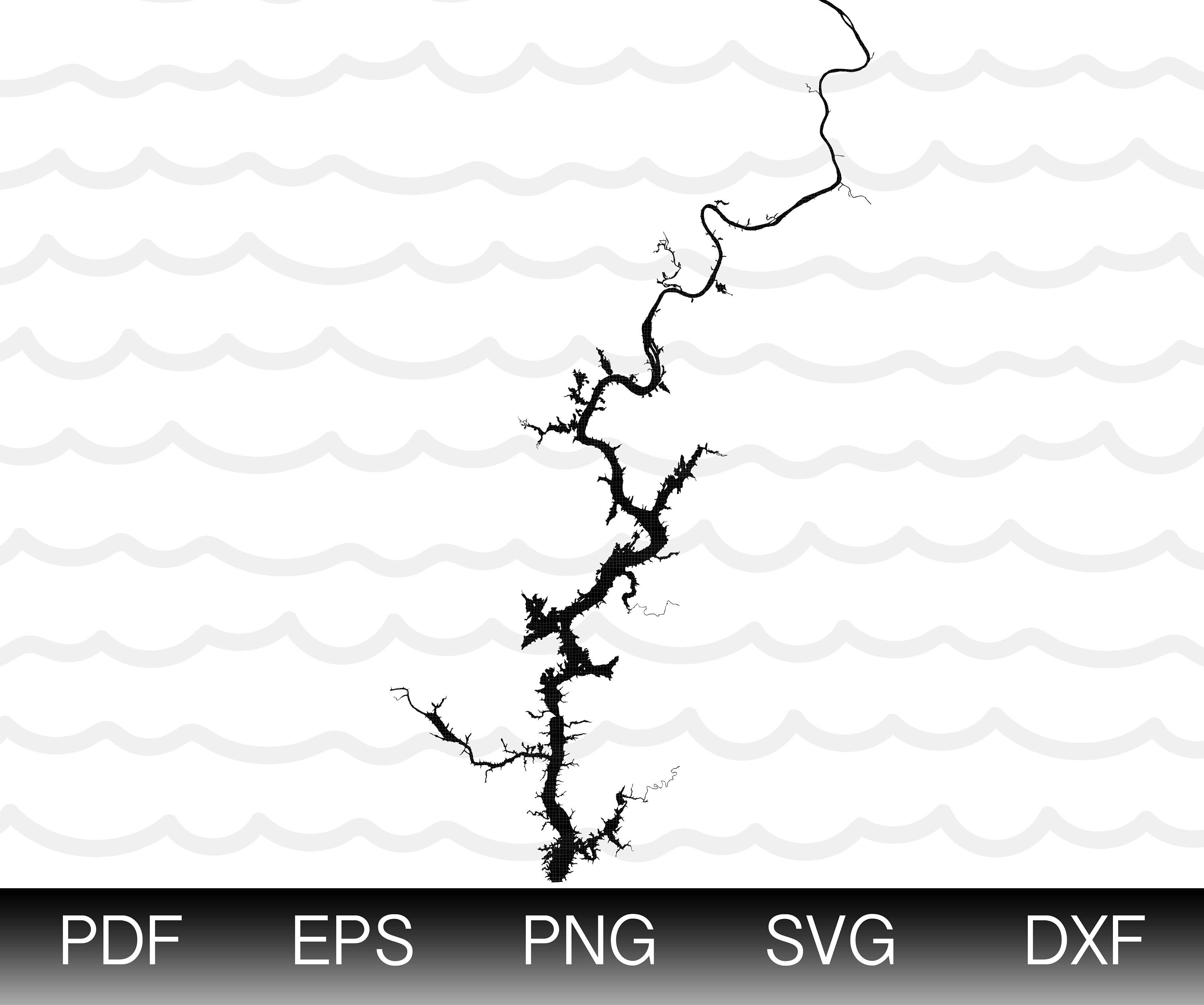 Lay Lake Alabama Map Shape Instant Download EPS SVG DXF Lake | Etsy