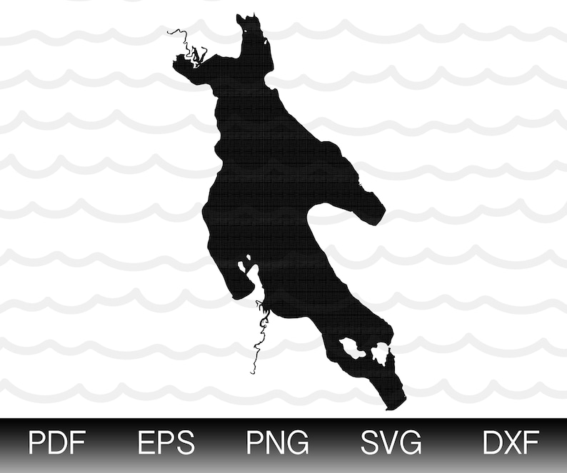 Newfound Lake New Hampshire Map Shape Instant Download EPS SVG DXF Lake ...