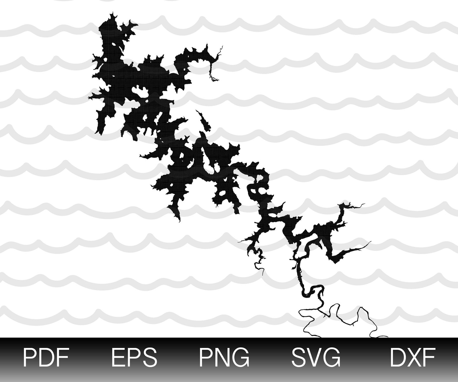 Percy Priest Lake Map Shape Instant Download EPS SVG DXF Lake | Etsy