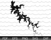 Percy Priest Lake Map Shape Instant Download EPS SVG DXF Lake - Etsy