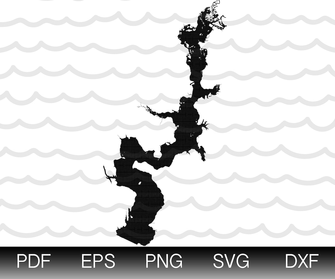 Lake Bistineau Map Shape Instant Download EPS SVG DXF Bistineau Lake ...
