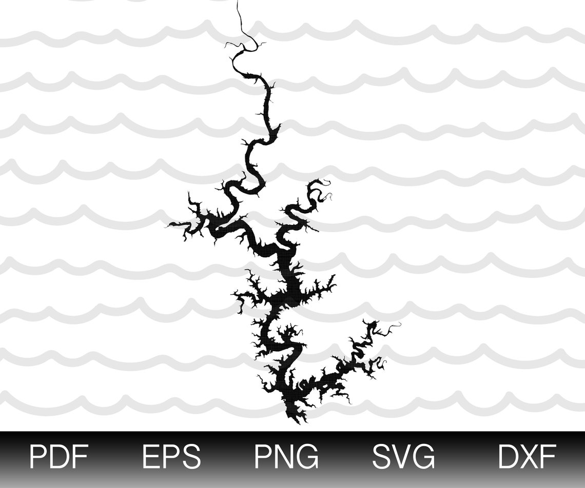 Norfork Lake Arkansas Map Shape Instant Download EPS SVG DXF - Etsy