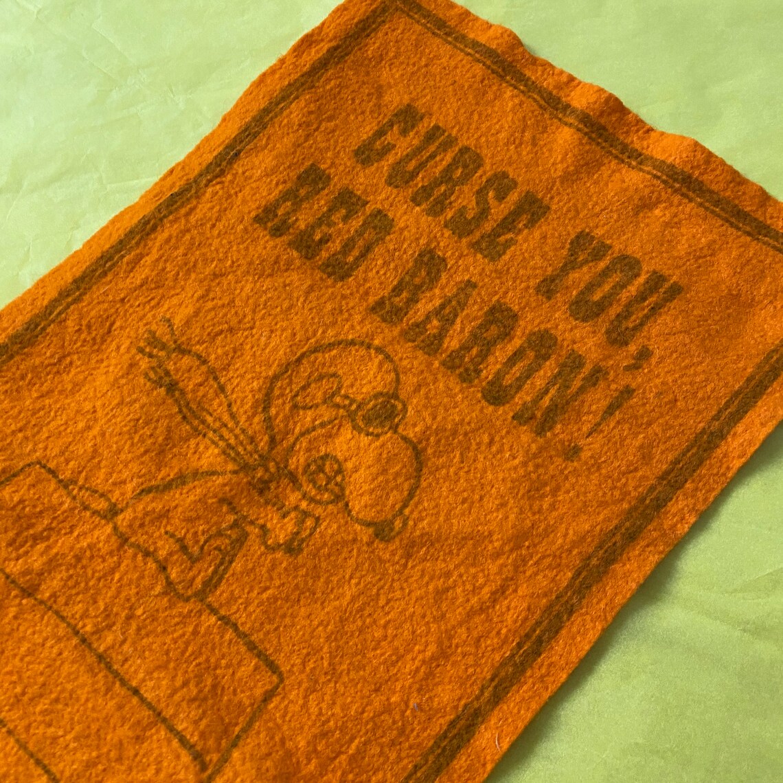 Rare Vintage Snoopy Peanuts Felt 'curse You Red - Etsy