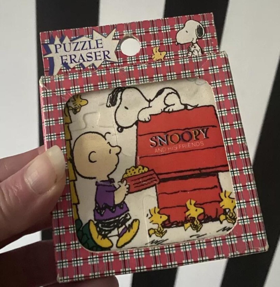 Vintage Snoopy Peanuts Pocket Puzzle Game Toy Brain Teaser Eraser ...