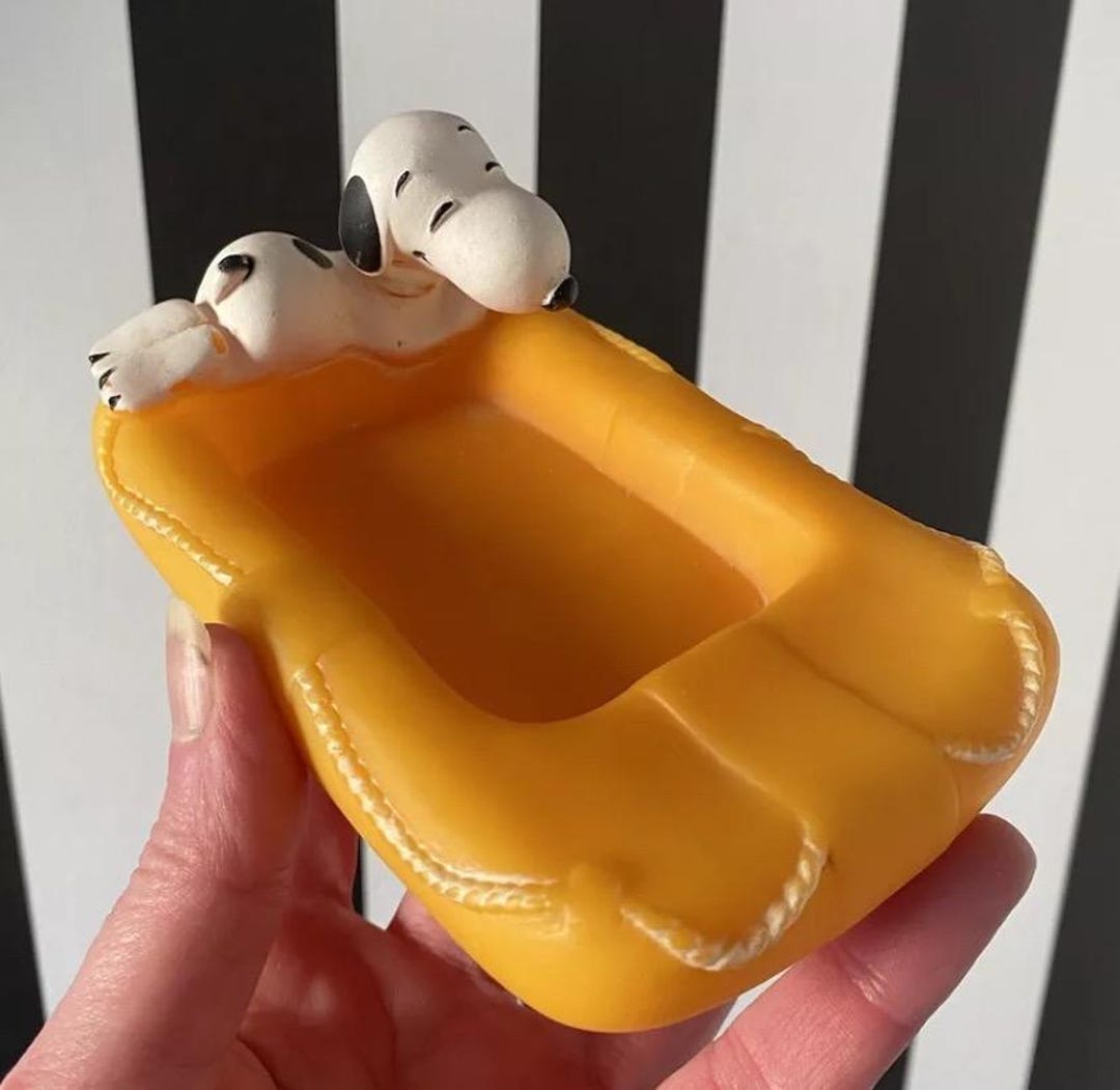 Vintage Rare Snoopy Dinghy Soap Dish Bathroom Cosmetics Holder Peanuts ...