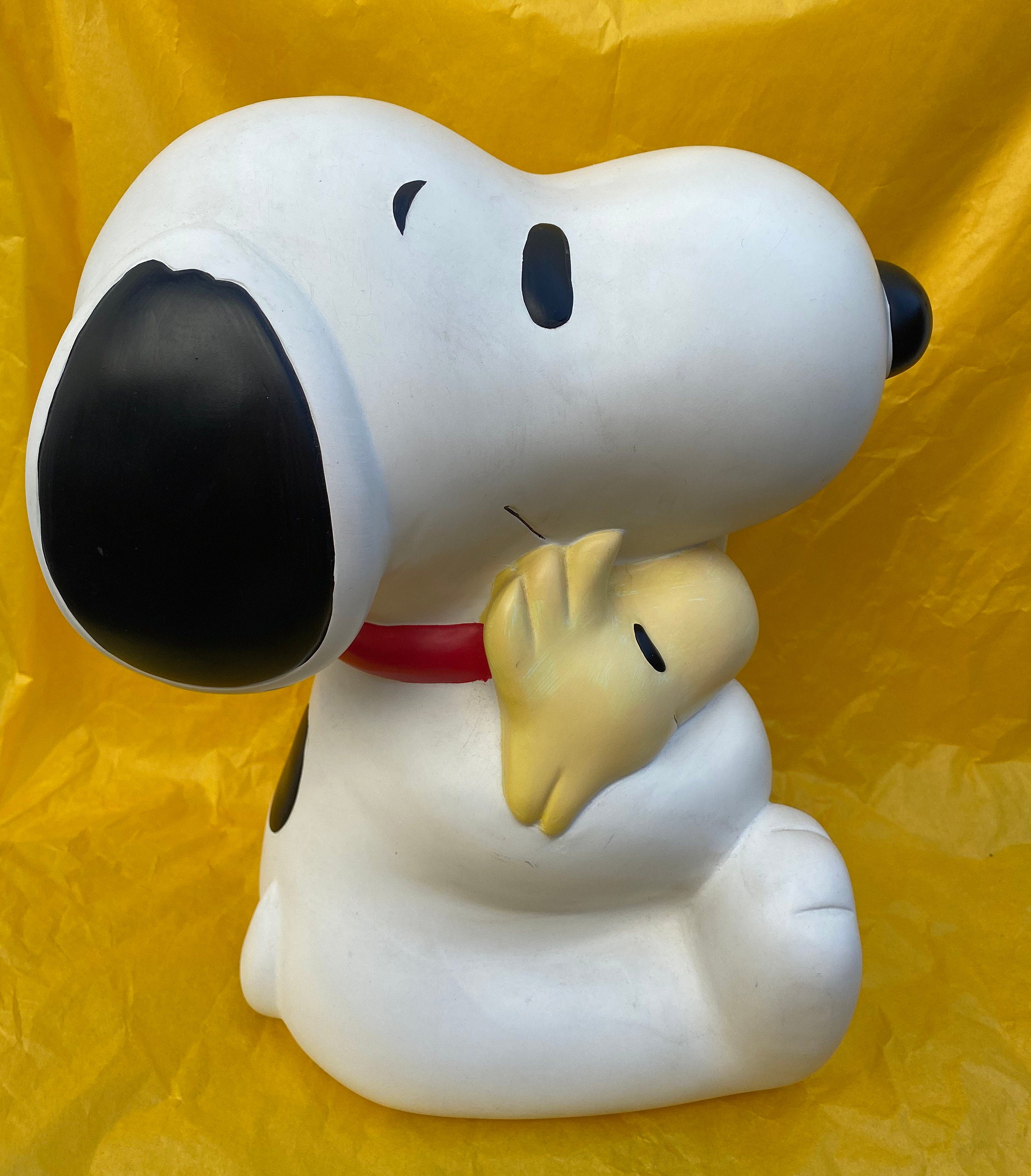 Rare Vintage Peanuts Snoopy Woodstock Large Resin Hand Painted ...