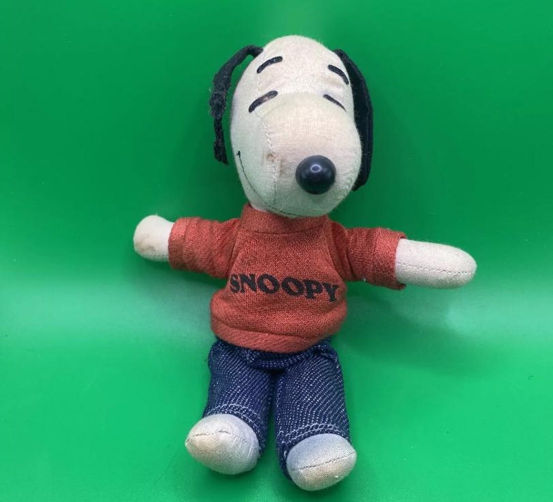 Rare 60s Vintage Peanuts Snoopy Sanforized Jeans Cloth Rag Doll Toy ...