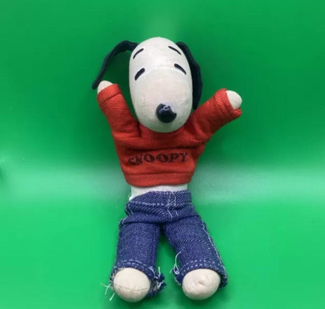 Rare 1960s Vintage Peanuts Snoopy Sanforized Jeans Red Top Cloth Rag ...