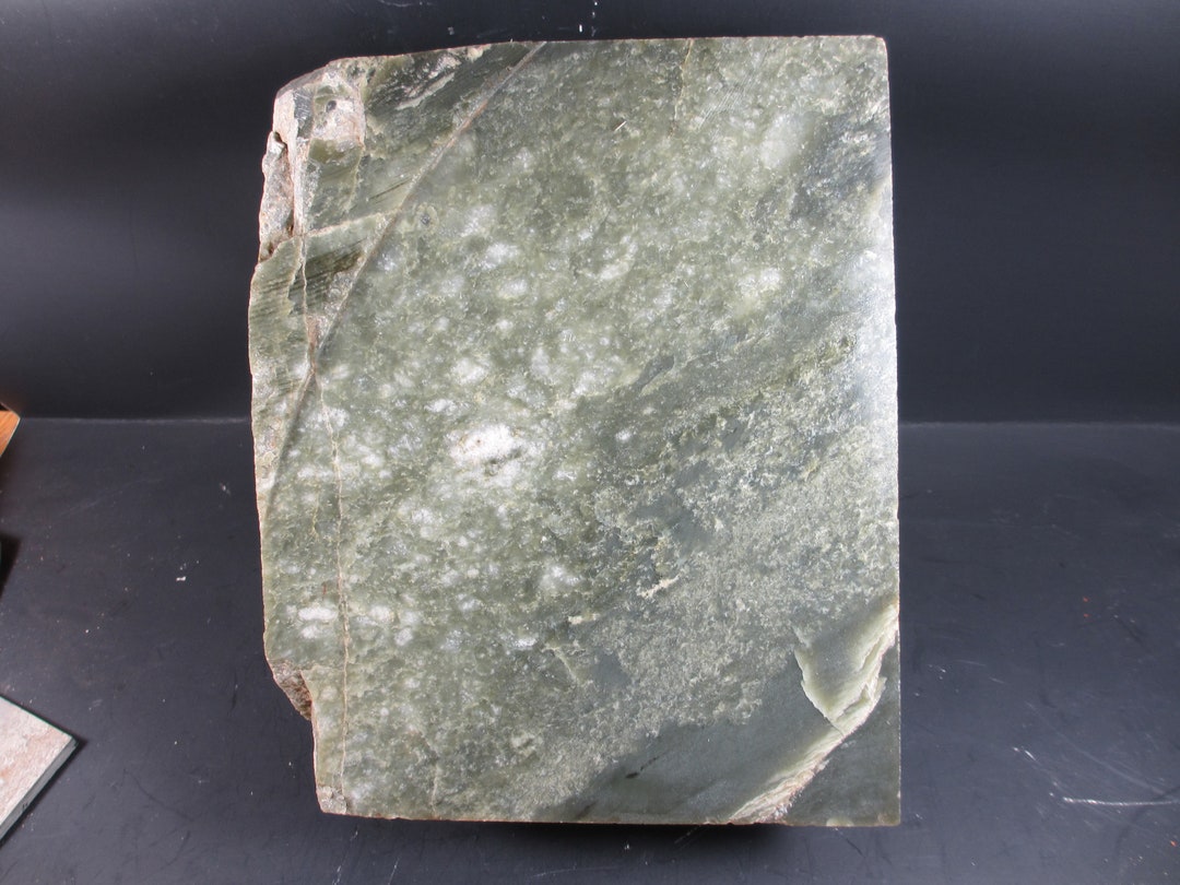 Nephrite Jade, Wyoming Snowflake, 22+ Lbs. Sawed on All Sides, Large ...