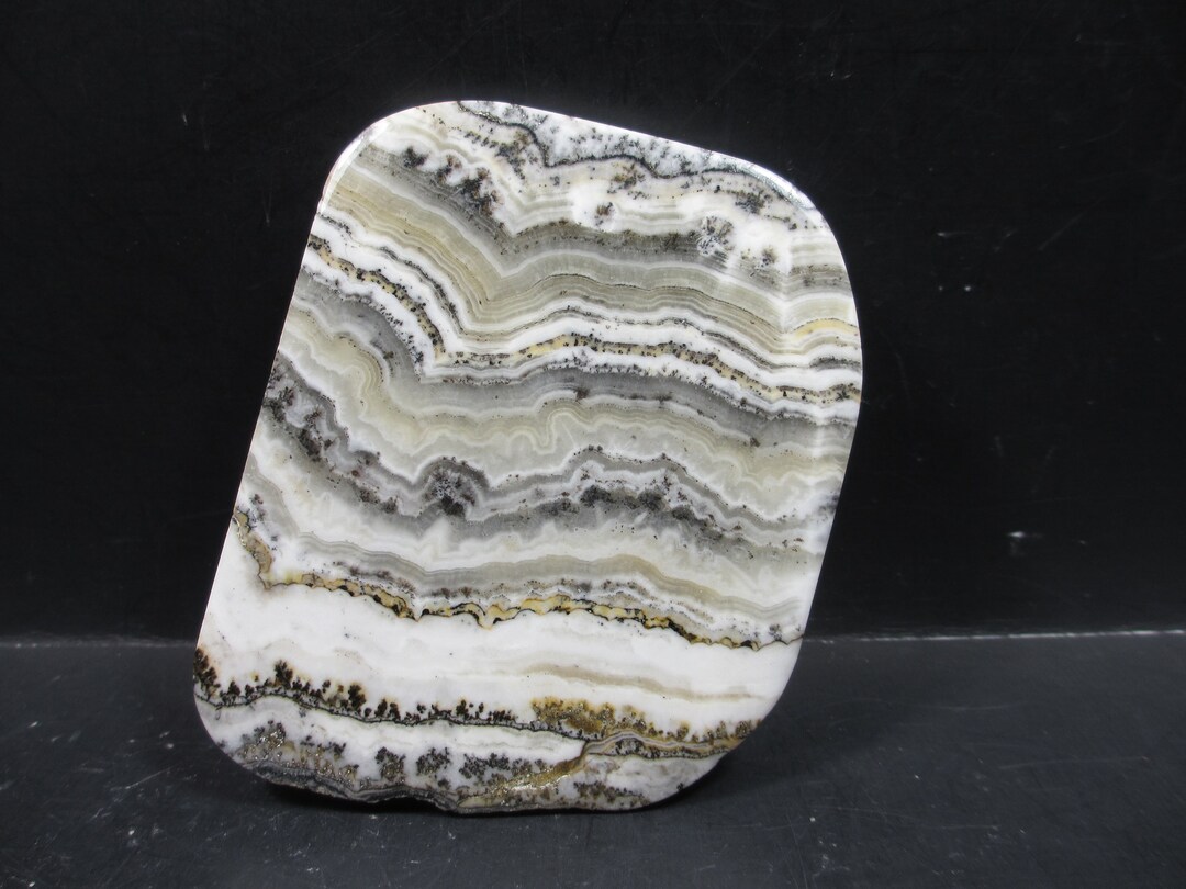 Biogenic Travertine Onyx, Silver Lace Onyx, MIRROR POLISH, Calico Mtns ...