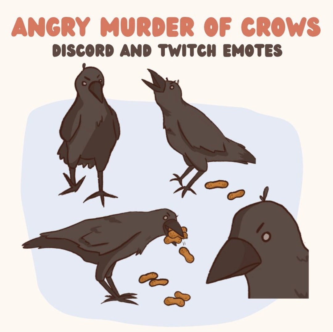 Twitch Discord Emotes Pack 4 Angry Murder of Crows Emotes - Etsy