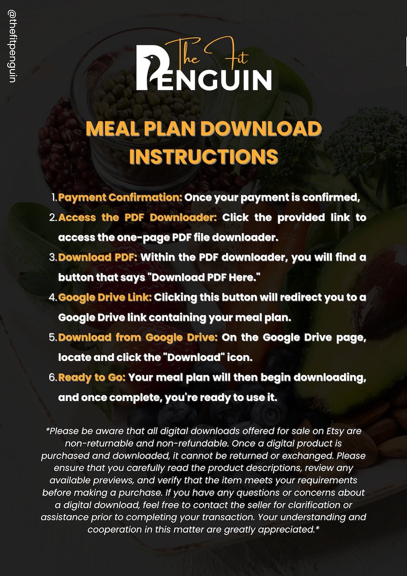 The Fit Penguin- Healthy Dinner in Summer for Kids - Etsy