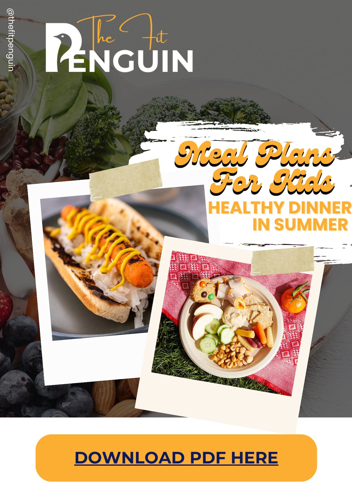 The Fit Penguin- Healthy Dinner in Summer for Kids - Etsy