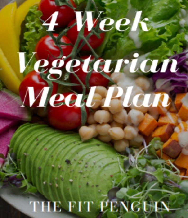 4 Week Vegetarian Meal Plan With Grocery List - Etsy