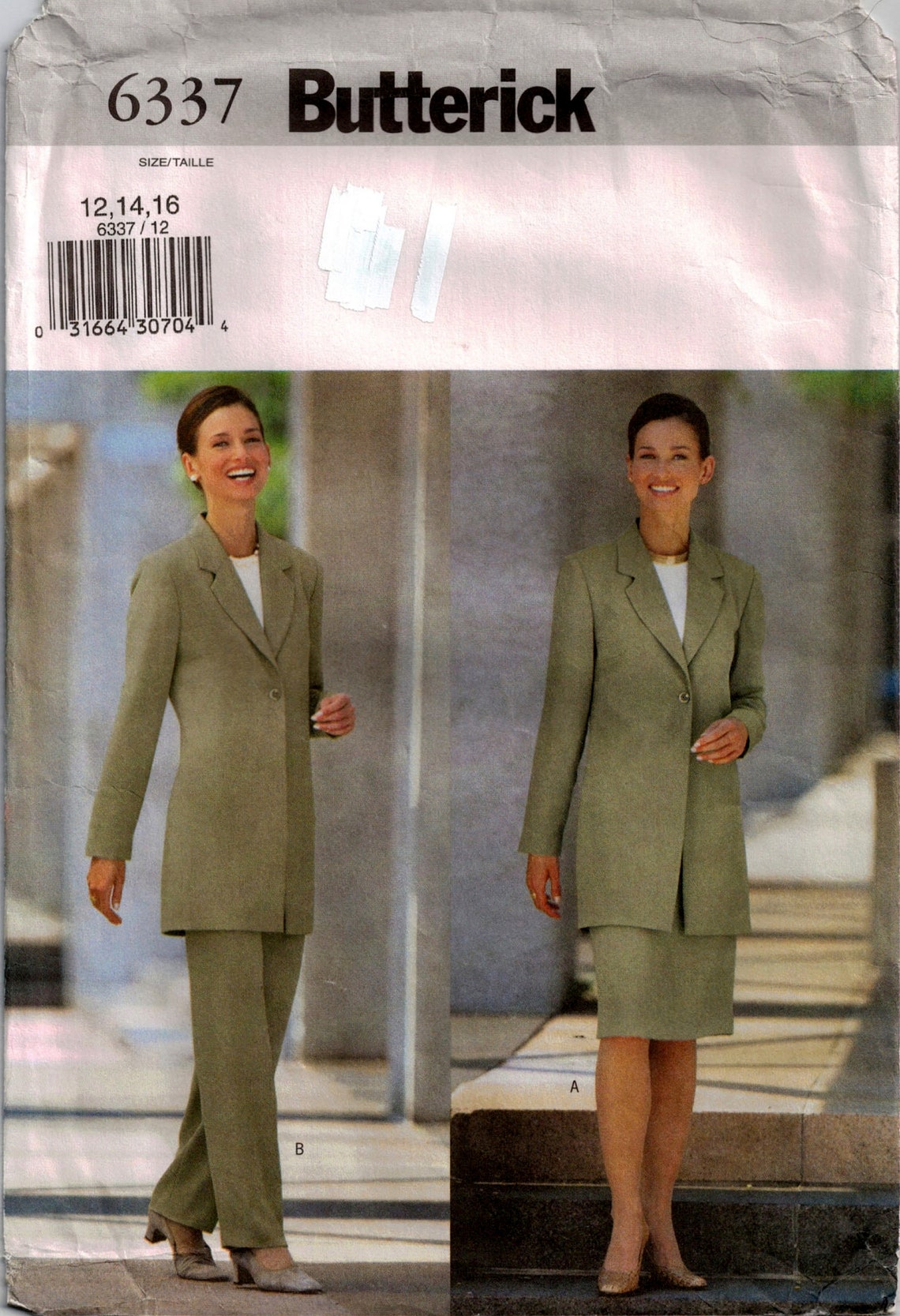 Butterick 6337 90s Minimalist Separates: long jacket knee | Etsy