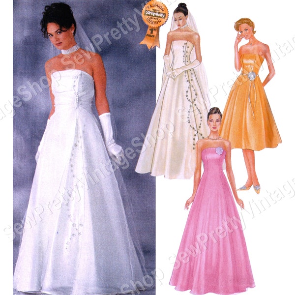 Simplicity Wedding Dress Pattern - Etsy