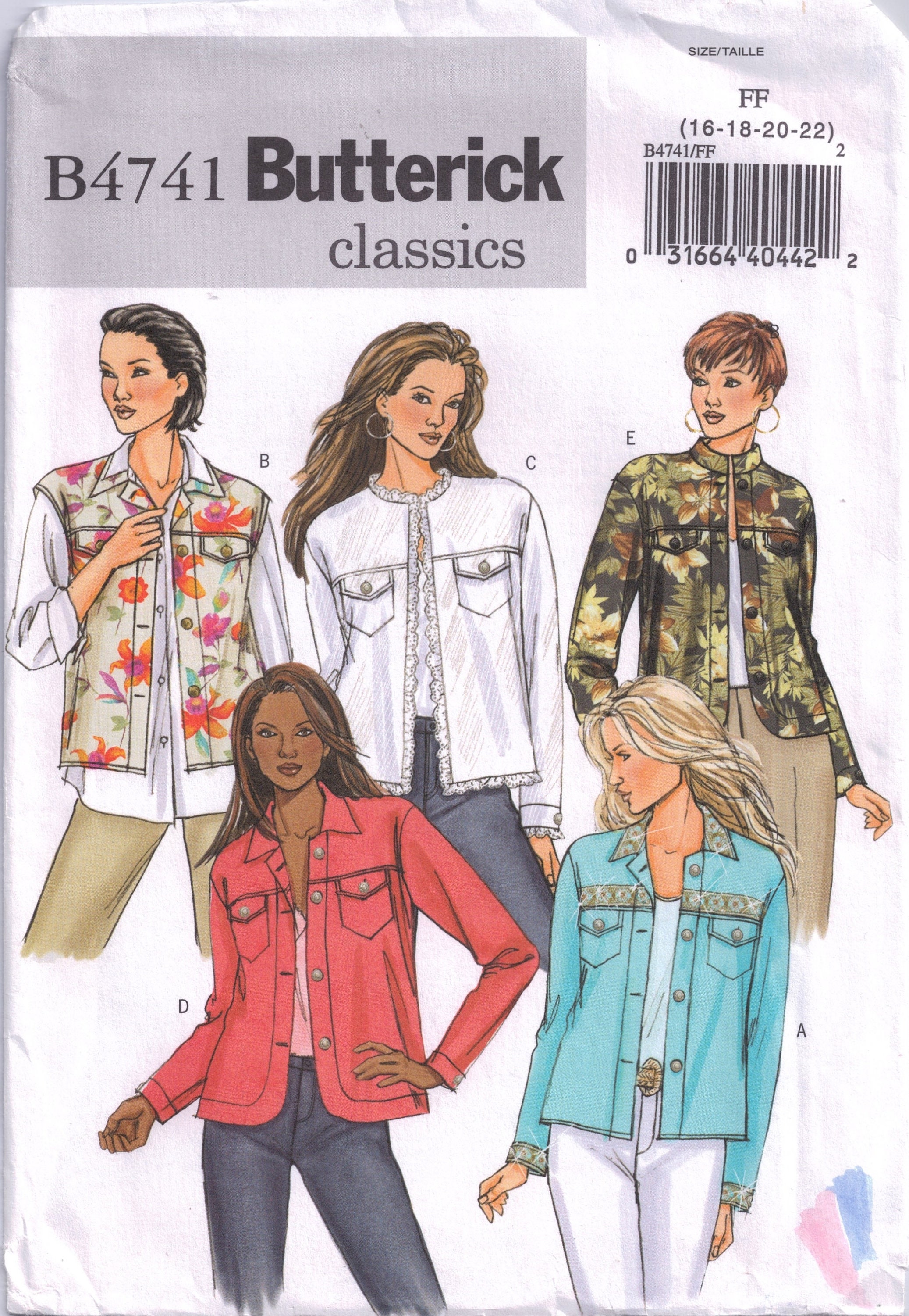 vest pattern Uncut. vest pattern Jeans jacket Butterick 4741 Western ...
