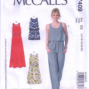 Mccalls 7409 Modest Dress & Jumper: Scoop Neck Maxi or Knee Length ...