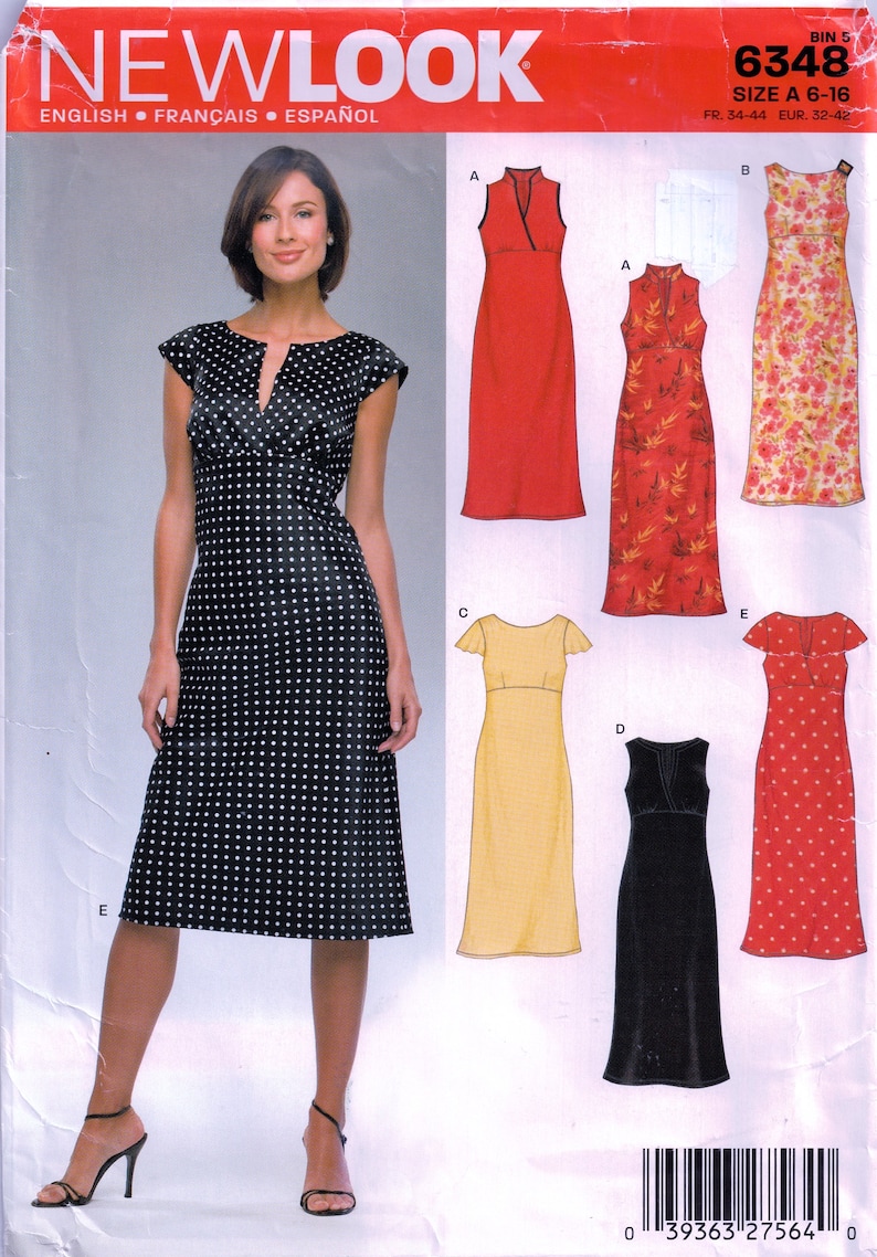 New Look 6348 90s Summer Dresses: Asian Inspired Empire Waist - Etsy