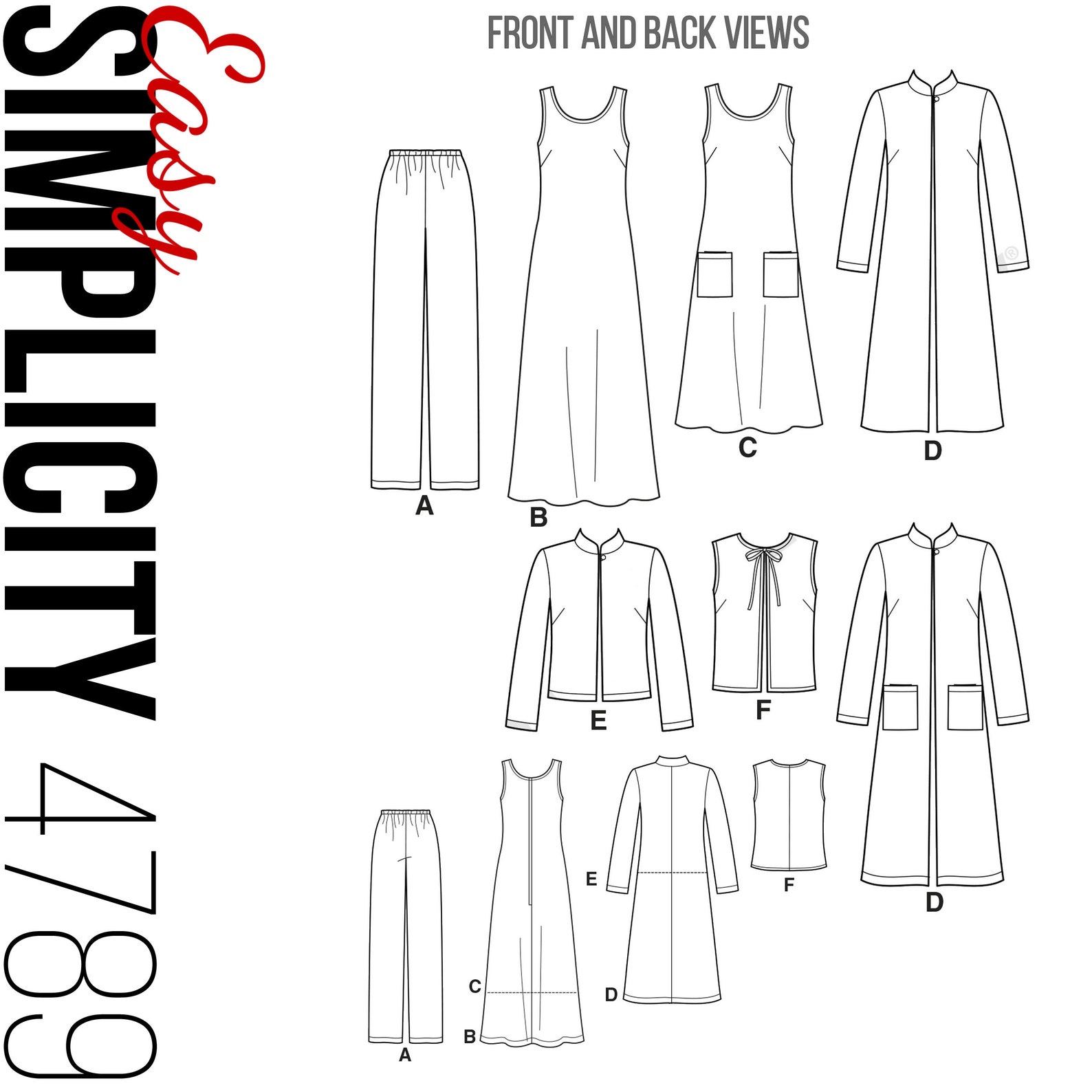 Simplicity 4789 Minimalist Clothing: Knee or Maxi Length - Etsy